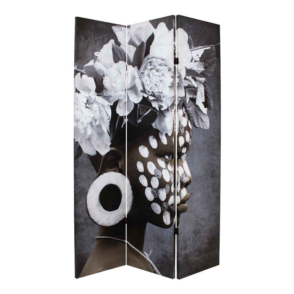 Canvas African Tribal Woman Room Divider Screen – Home Storage & Living
