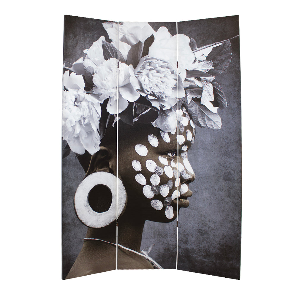 Canvas African Tribal Woman Room Divider Screen – Home Storage & Living