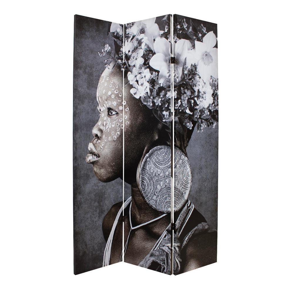 Canvas African Tribal Woman Room Divider Screen – Home Storage & Living
