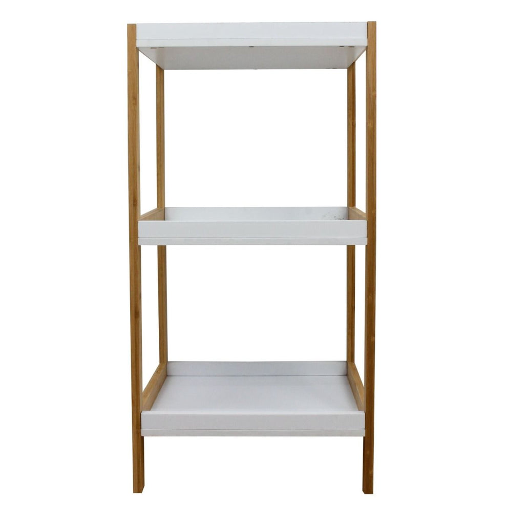 Bamboo White Box Shelving Unit 3 Tier – Home Storage & Living