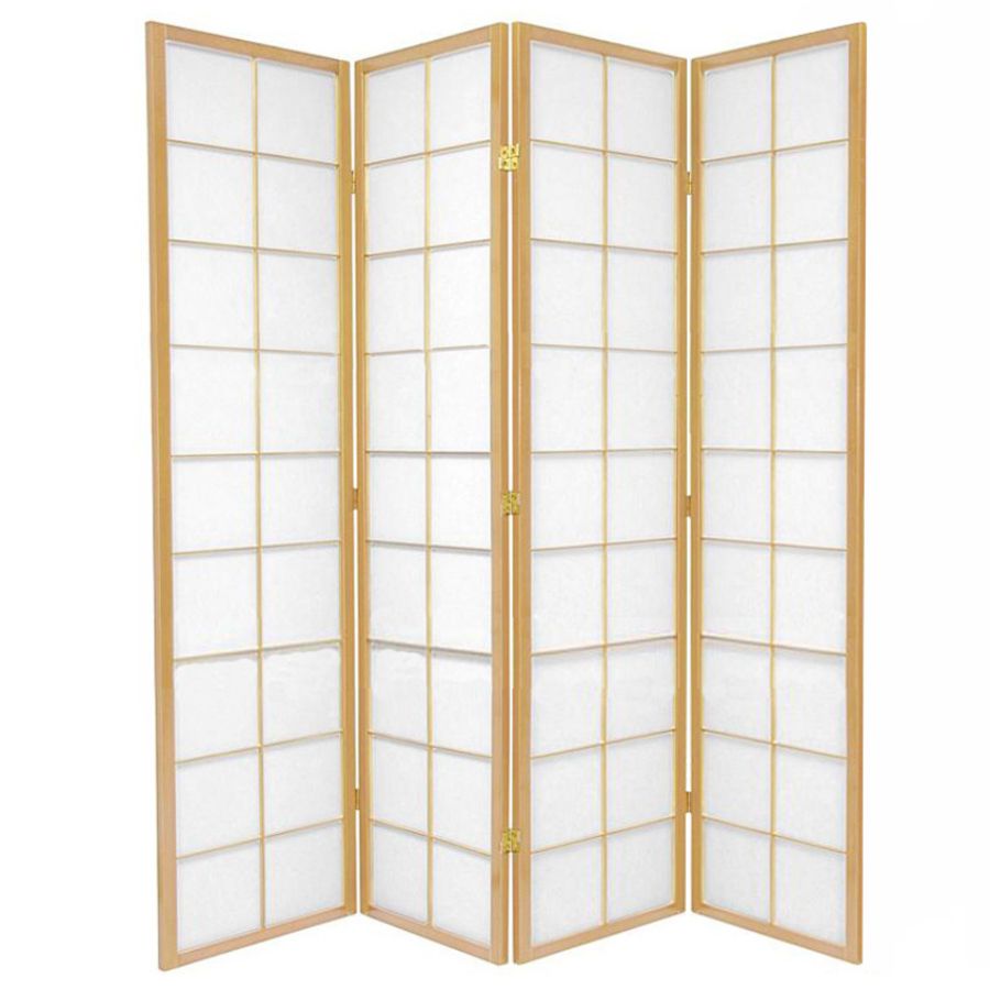 Zen Room Divider Screen Natural 4 Panel – Home Storage & Living