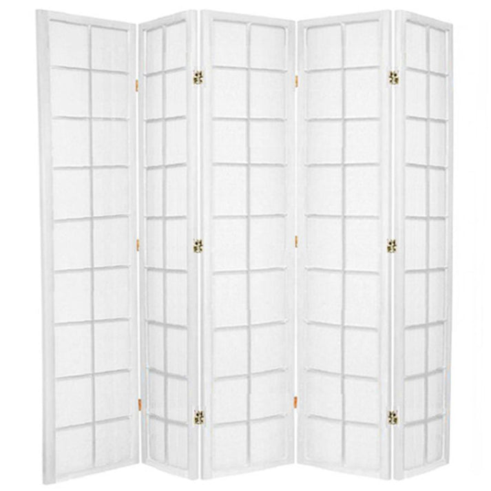 Zen Room Divider Screen White 5 Panel – Home Storage & Living