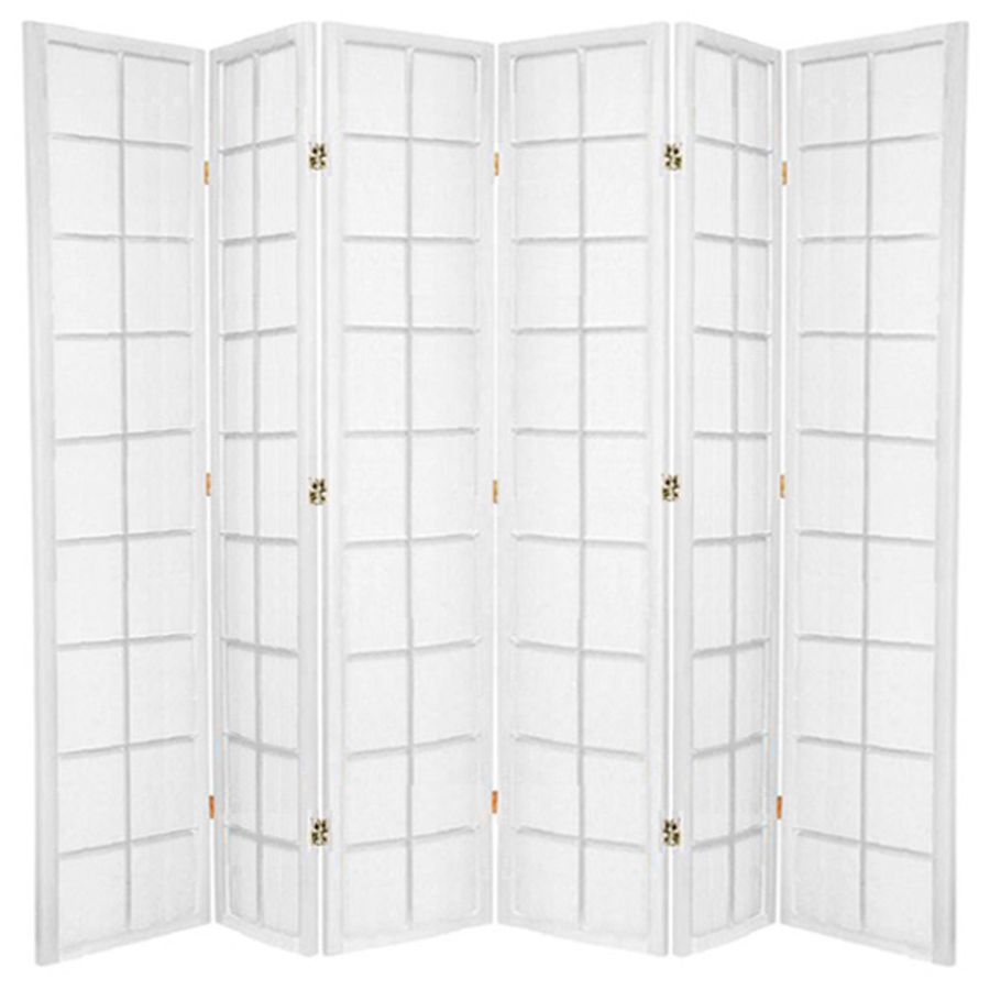 Zen Room Divider Screen White 6 Panel – Home Storage & Living