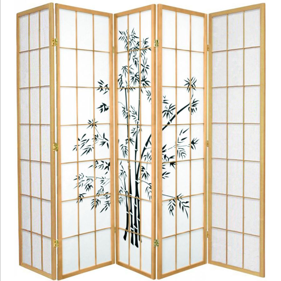 Zen Garden Room Divider Screen Natural 5 Panel – Home Storage & Living