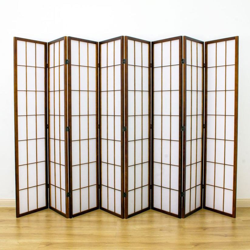 Shoji Room Divider Screen Brown 8 Panel – Home Storage & Living