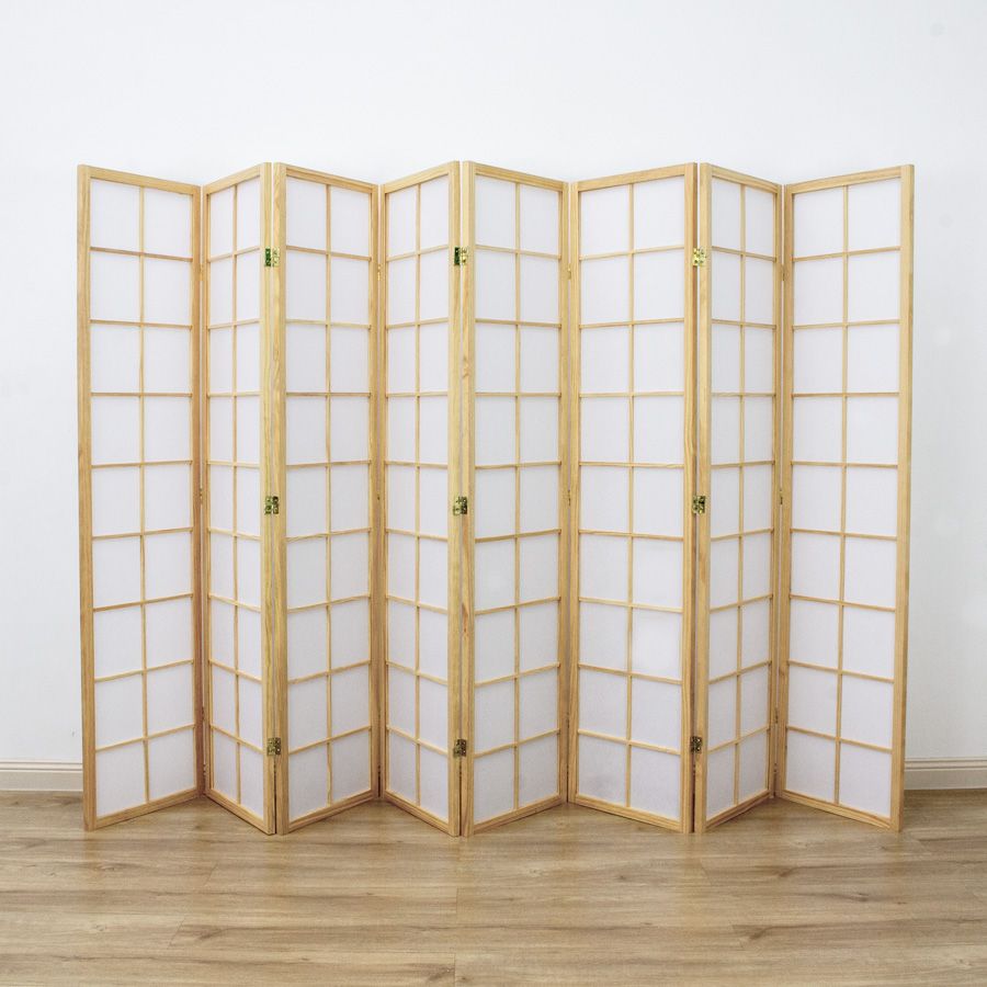 Zen Room Divider Screen Natural 8 Panel – Home Storage & Living